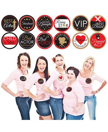Big Dot of Happiness Red Carpet Hollywood - Funny Name Tags - Award ...