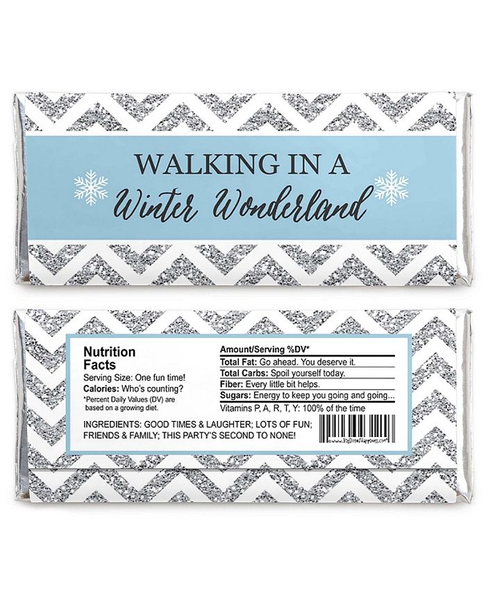 Big Dot of Happiness Winter Wonderland - Candy Bar Wrappers Snowflake ...