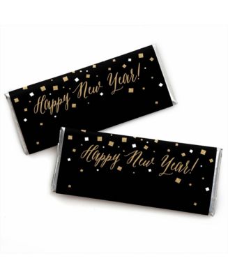 Big Dot of Happiness New Year's Eve - Gold - Candy Bar Wrappers New ...