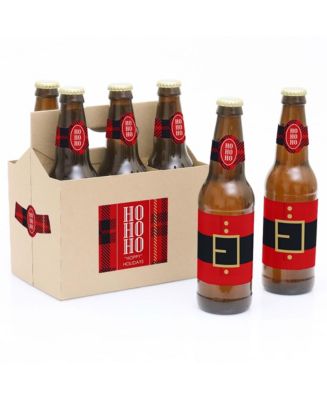 Jolly Santa Claus - Christmas Party Decor - 6 Beer Bottle Labels and 1 ...