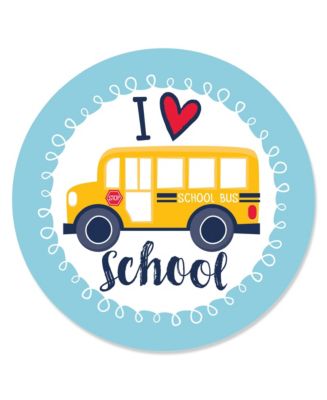 Back to School - First Day of School Classroom Circle Sticker Labels ...