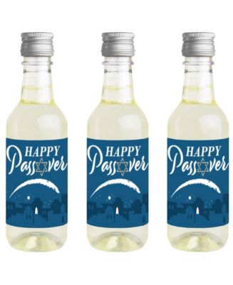 Big Dot of Happiness Happy Passover - Mini Wine Bottle Label Stickers ...
