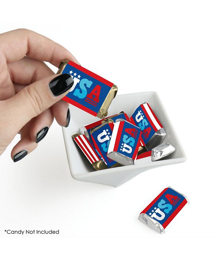 Big Dot of Happiness Firecracker 4th of July - Mini Candy Bar Wrapper ...