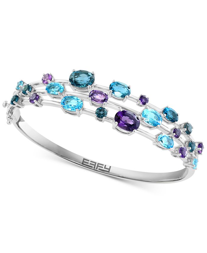 EFFY Collection EFFY® Multi-Gemstone Triple Row Bangle Bracelet (10-1/2 ...