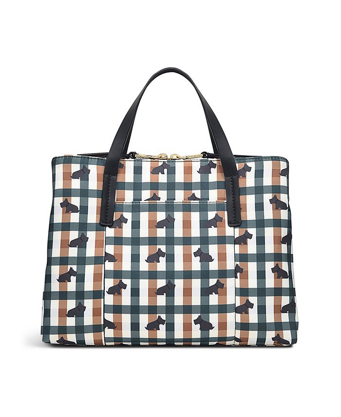 Radley London Women's Finsbury Park Checked Dog Zip Top Satchel - Macy's