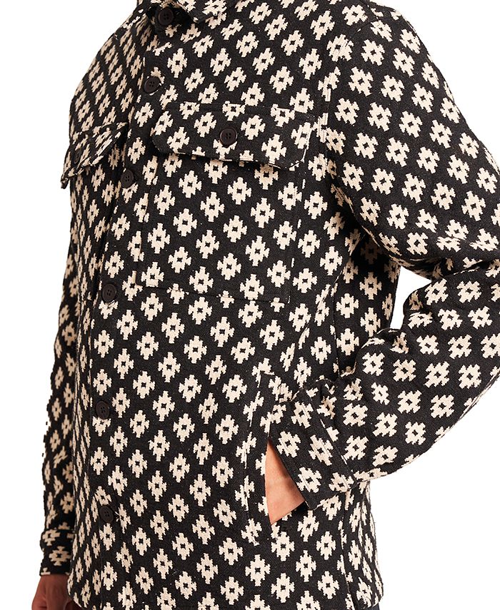 Native Youth Men's Jacquard Patterned Shirt Jacket - Macy's
