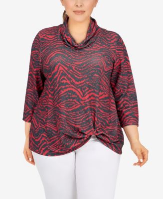Ruby Rd. Plus Size Metallic Zebra Stripe Top - Macy's