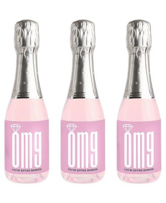 Big Dot of Happiness Omg, You're Getting Married - Mini Wine Bottle ...