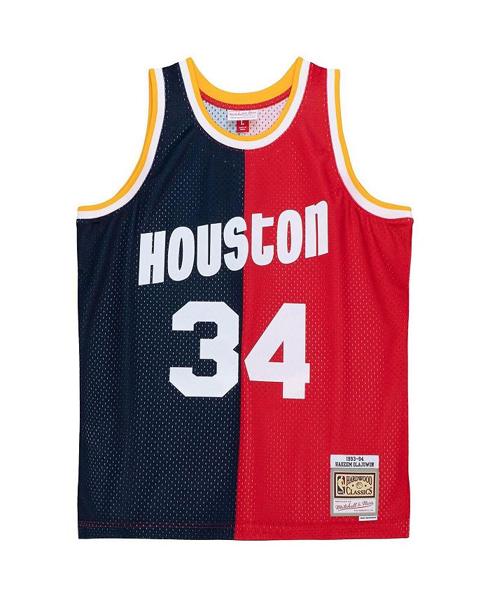 Mitchell And Ness Mens Hakeem Olajuwon Navy Red Houston Rockets Big And