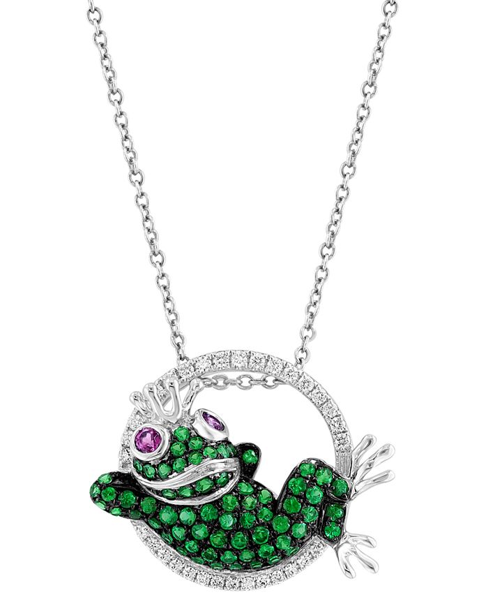 EFFY Collection EFFY® Tsavorite (5/8 ct. t.w.), Diamond (1/6 ct.t.w ...