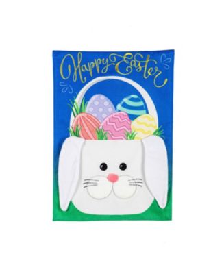 Evergreen Easter Bunny Basket Garden Burlap Flag- 12.5 x 18 Inches ...