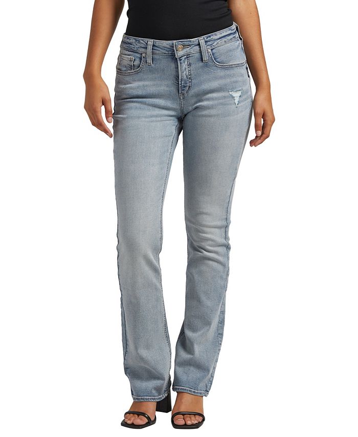 Silver Jeans Co. Women's Elyse Mid Rise Slim Bootcut Jeans - Macy's