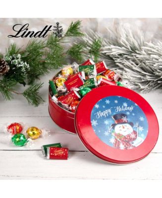 Just Candy Christmas Candy Gift Tin with Lindt Truffles (approx. 61 pcs ...