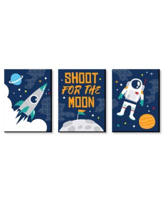 Big Dot of Happiness Blast Off to Outer Space - Wall Art Room Decor - 7 ...