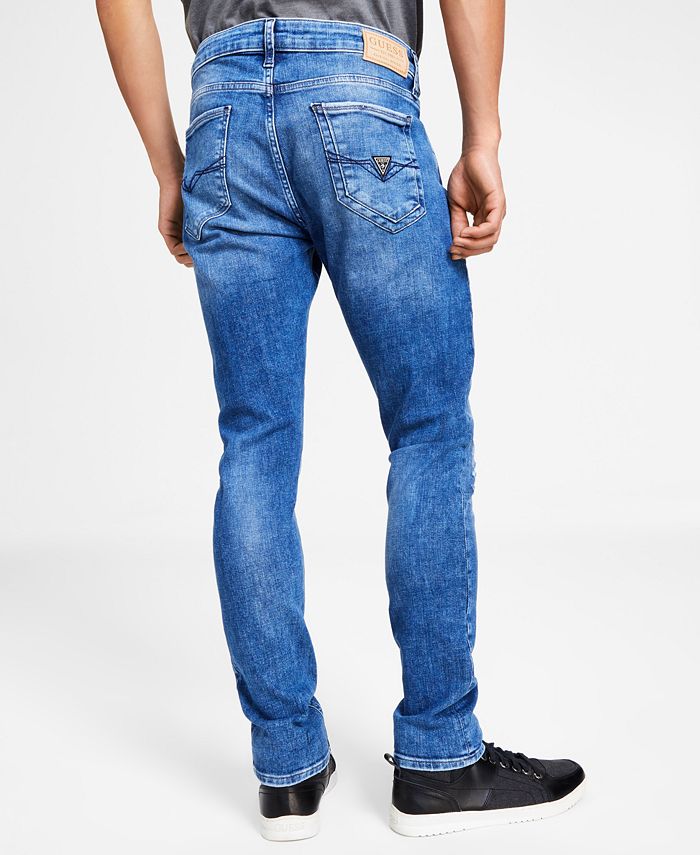 GUESS Men's Skinny-Fit Destroyed Jeans - Macy's