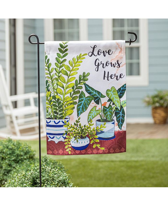 Evergreen Love Grows Here Houseplants Garden Suede Flag 12.5 x 18 ...