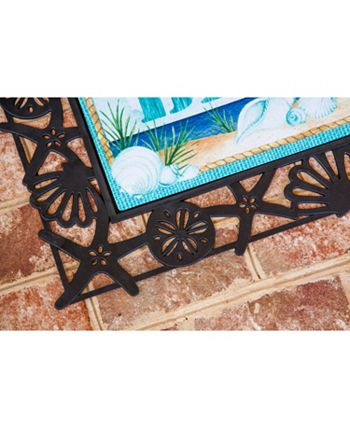 Evergreen Black Seashells Sassafras Floor Mat Indoor Outdoor Rubber ...