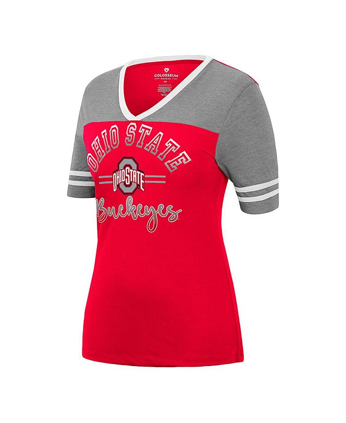 Colosseum Women's Scarlet, Heathered Gray Ohio State Buckeyes There You ...