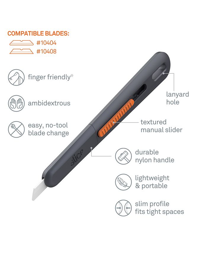 Slice 10476 Manual Slim Pen Cutter | Portable, Retractable Safety Knife ...
