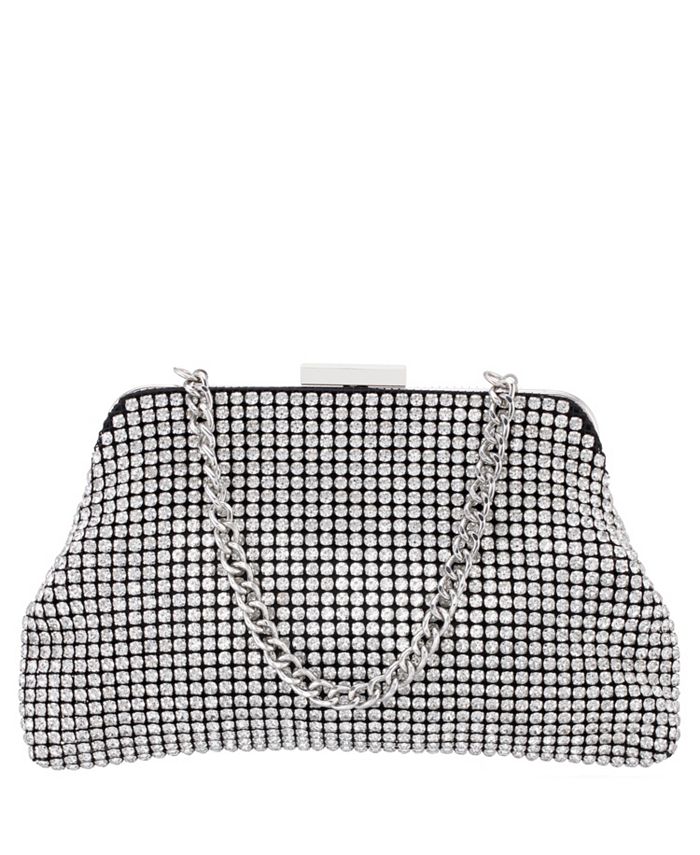Nina Women's All Over Crystal Frame Satchel - Macy's