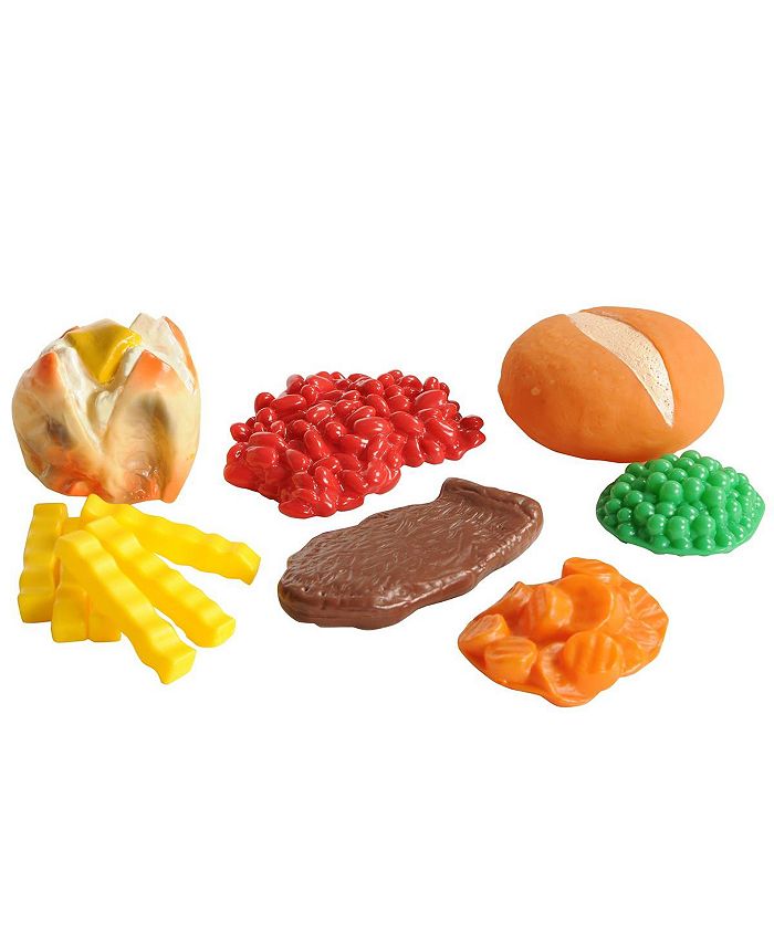 Kaplan Early Learning Life-size Pretend Play Dinner Meal Set of 24 ...