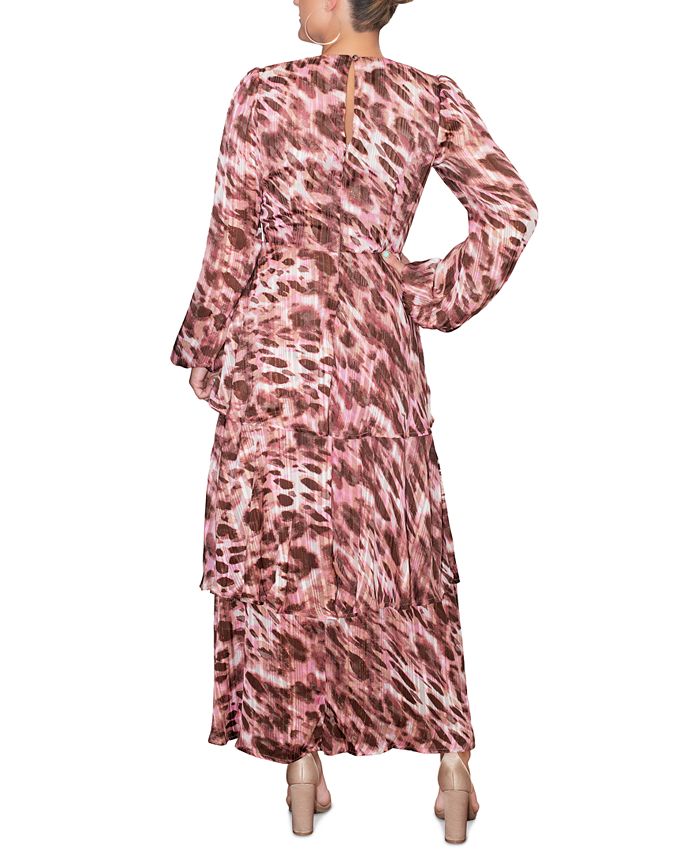 RACHEL Rachel Roy Women's Fatima Metallic Printed Tiered Maxi Dress ...