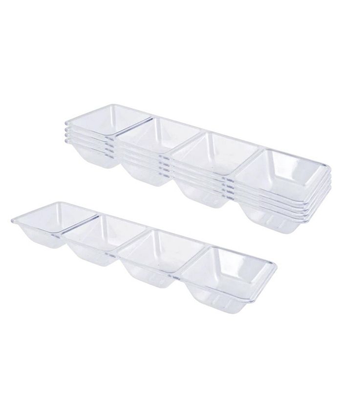 Smarty Had A Party 16" x 5" Clear 4-Section Rectangular Disposable ...