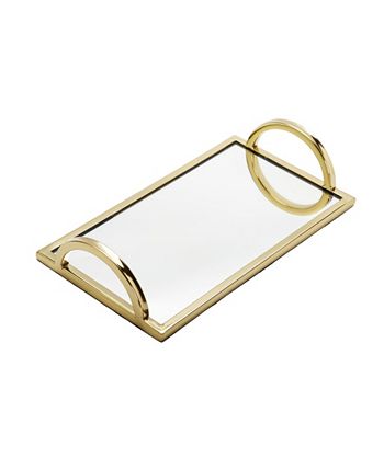 Classic Touch Rectangular Mirror Tray with Handles - Macy's