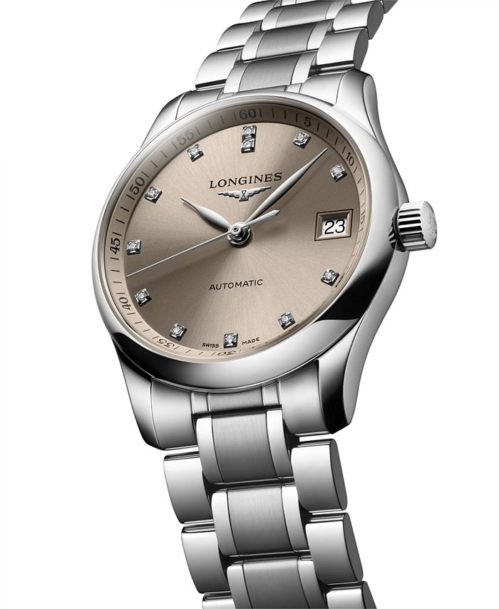 Longines Women's Swiss Automatic Master Diamond (1/20 ct. t.w ...