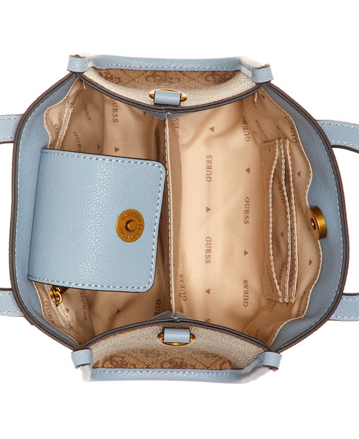 GUESS Silvana 4G Basique Logo Mini Double Compartment Crossbody Tote ...