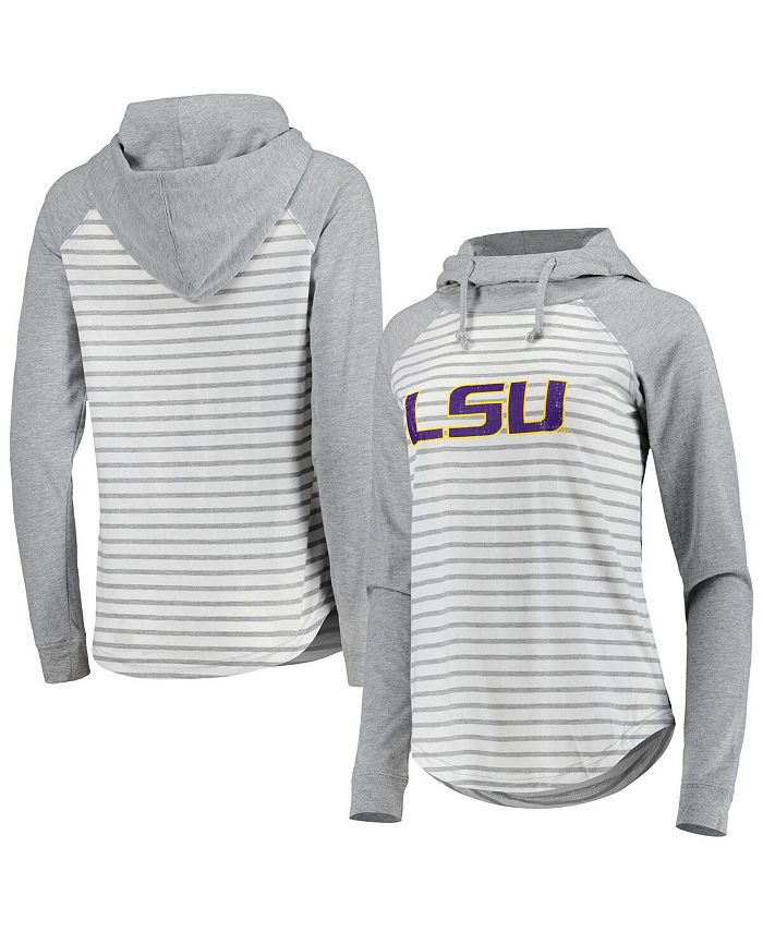 Colosseum Women's Heathered Gray, White LSU Tigers Gloria Raglan Long ...
