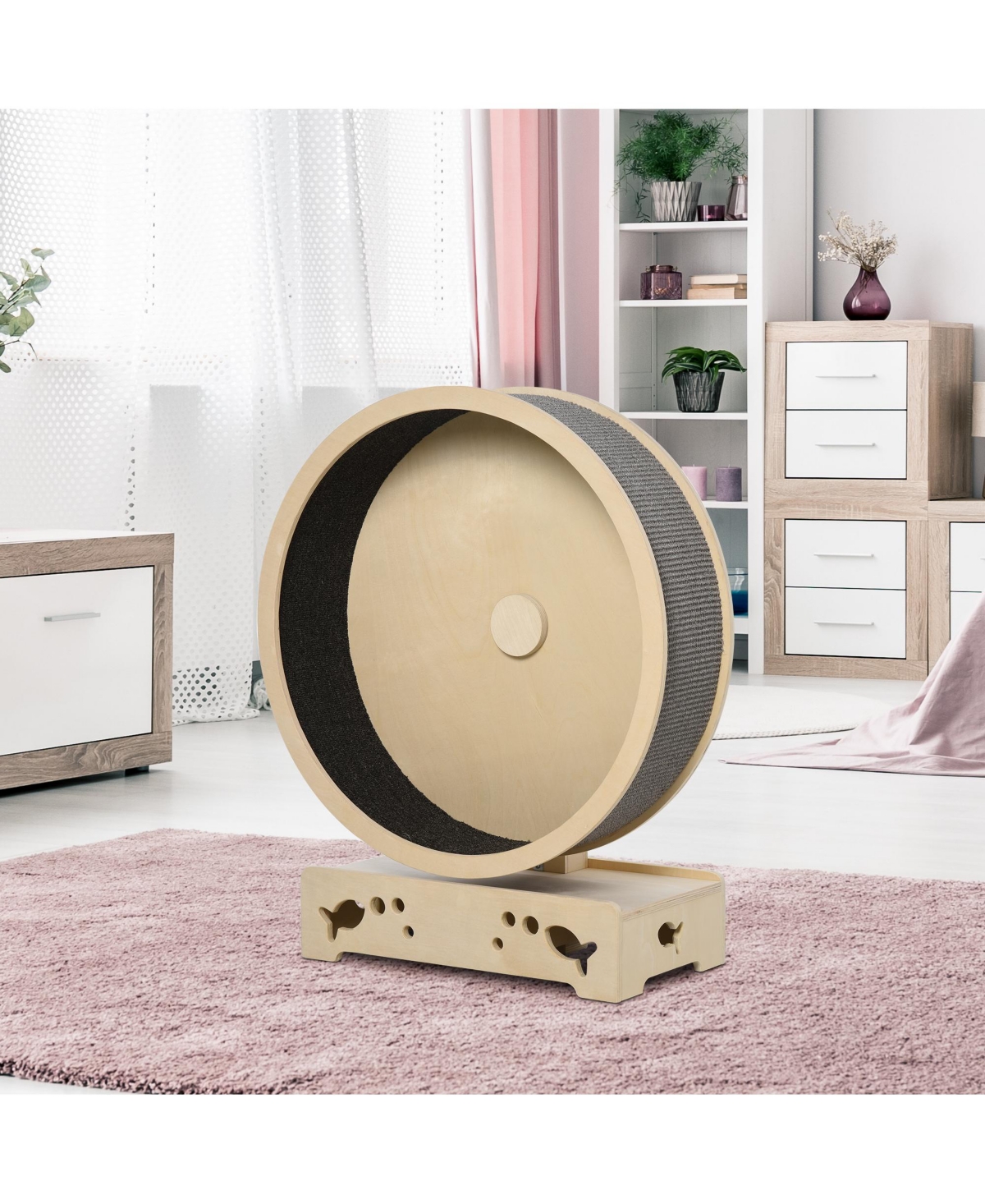 Pawhut Cat Exercise Wheel Treadmill /W 2-Sided Design, Cat Spinning ...