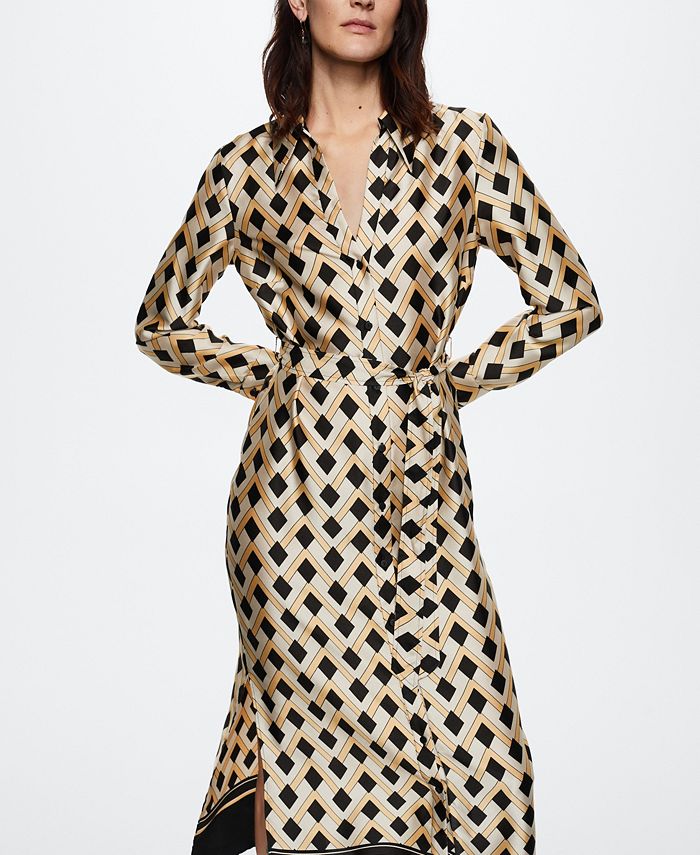 MANGO Women's Geometric Print Dress - Macy's