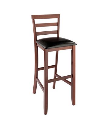 Winsome Simone 2-Piece Wood Cushion Ladder-Back Bar Stool Set - Macy's