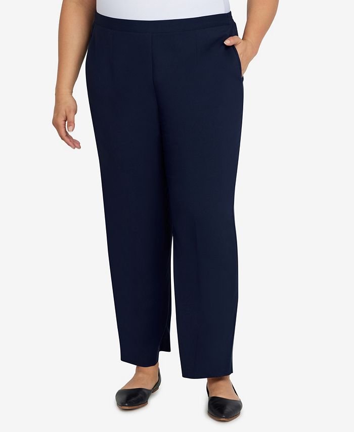 Alfred Dunner Plus Size Picture Perfect Microfiber Twill Short Length Pants - Macy's