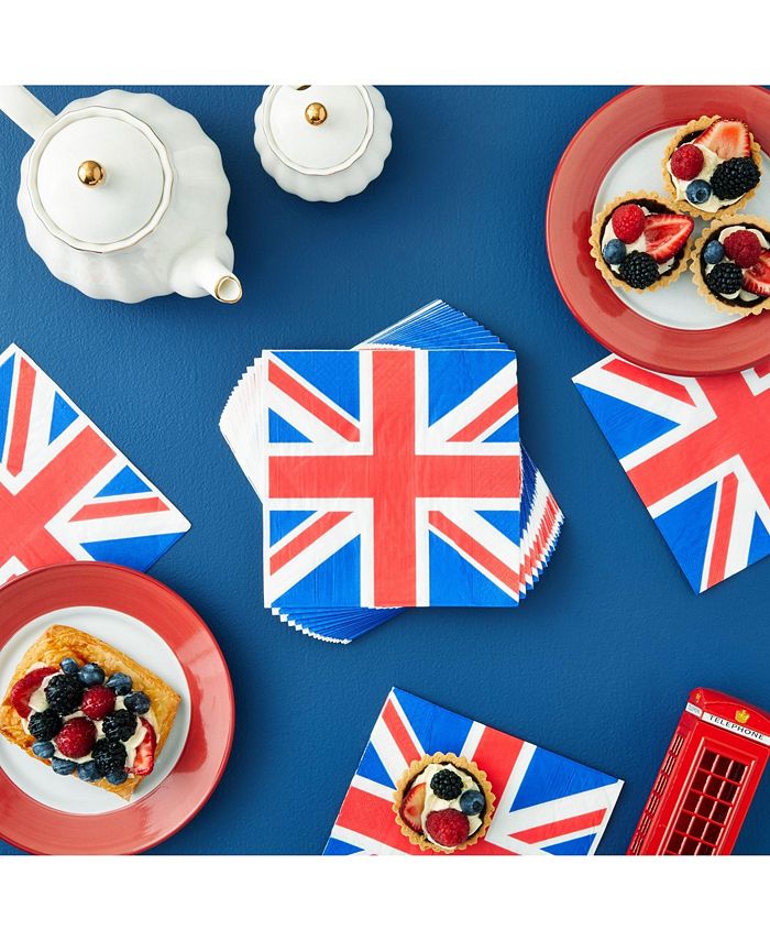 Juvale 100 Pack UK Flag Napkins with UK Flag Design, for England Party ...