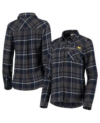 Women's Columbia Charcoal Michigan Wolverines Flare Gun Flannel Shirt ...