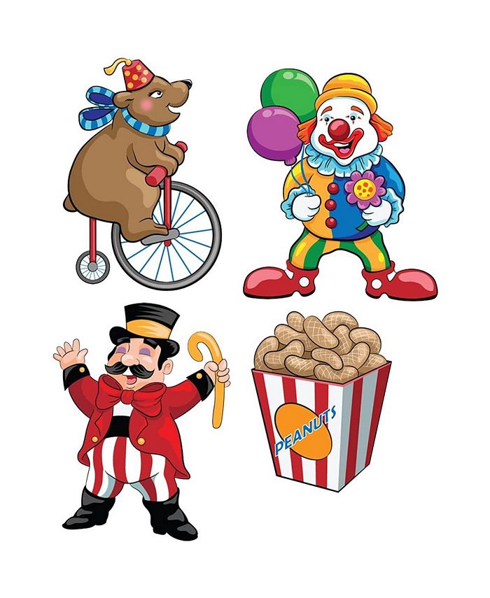 Blue Panda Carnival Cutouts Party Supplies - 12-Piece Circus Theme ...