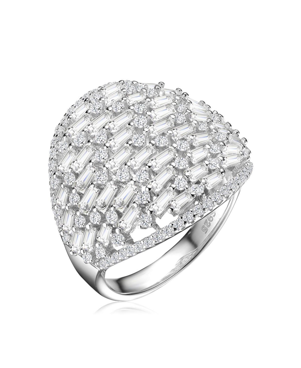 Click here for Sterling Silver White Gold Plated Clear Round and... prices
