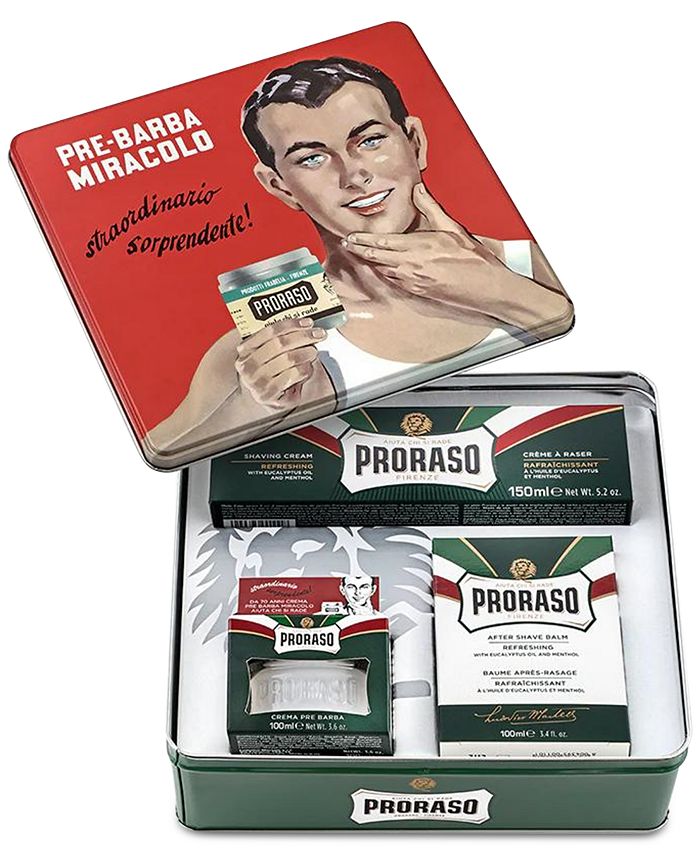 Proraso 4-Pc. Vintage Gino Tin Gift Set - Refreshing Formula - Macy's