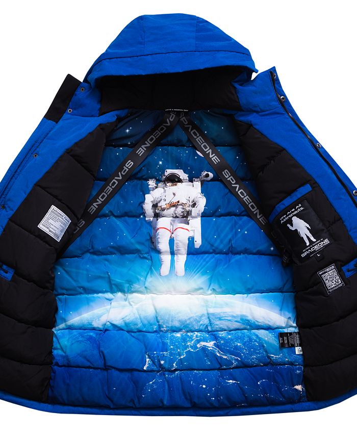 Space One Men's Nasa Inspired Parka Jacket with Printed Astronaut ...