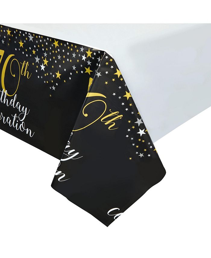 Blue Panda 3 Pack 70th Birthday Plastic Table Covers, Disposable ...