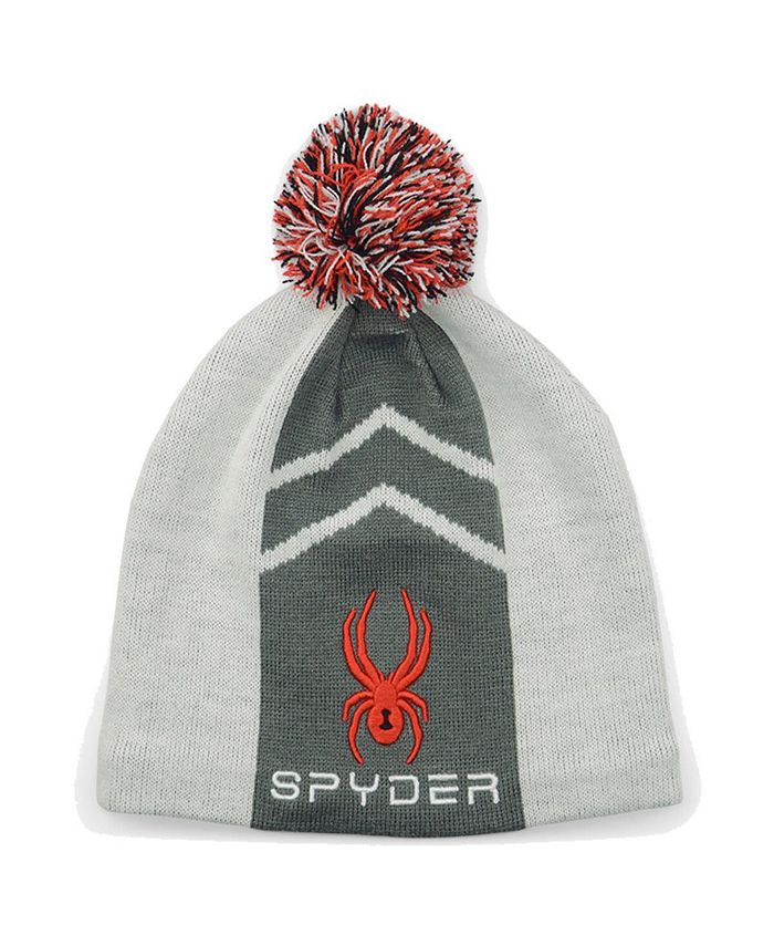 Spyder Men's White Knit Beanie with Pom - Macy's