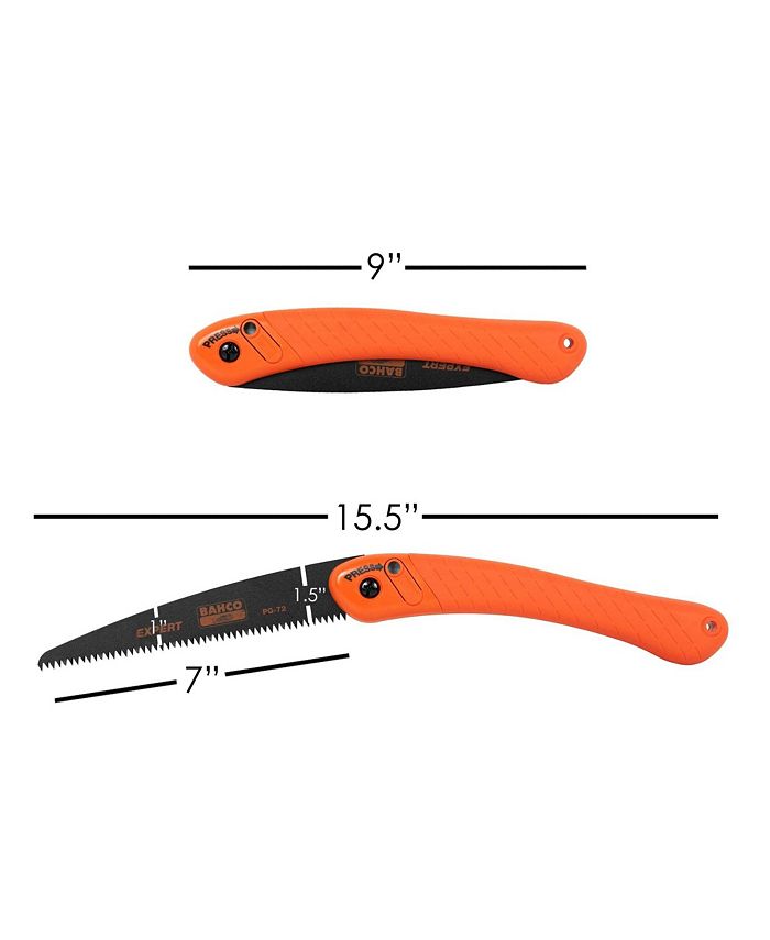 Bahco Folding Outdoor Garden X17 Pruning Metal Hand Saw, Orange, 15.5 ...