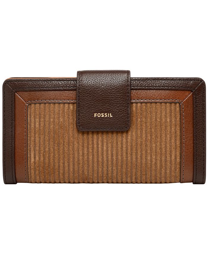 Fossil Logan Leather RFID Tab Clutch Wallet - Macy's