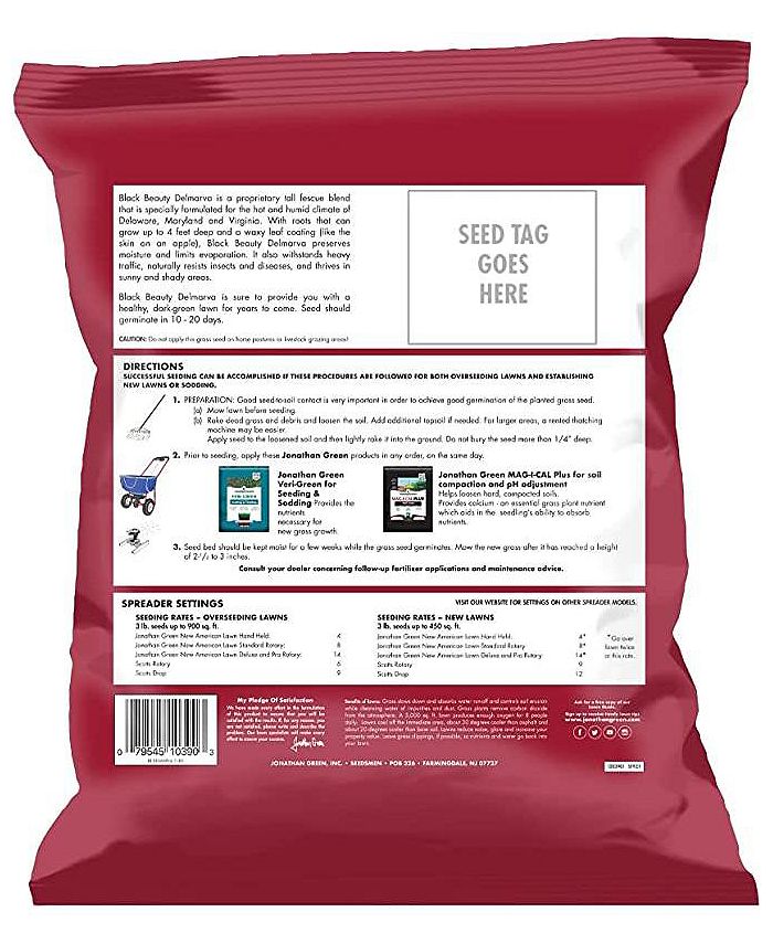 Jonathan Green Black Beauty Delmarva Mix Grass Seed, 3 Lb - Macy's