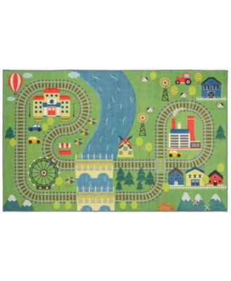 Mohawk Prismatic Train Track Play Kids Rug 3'4" x 5' Area Rug - Macy's