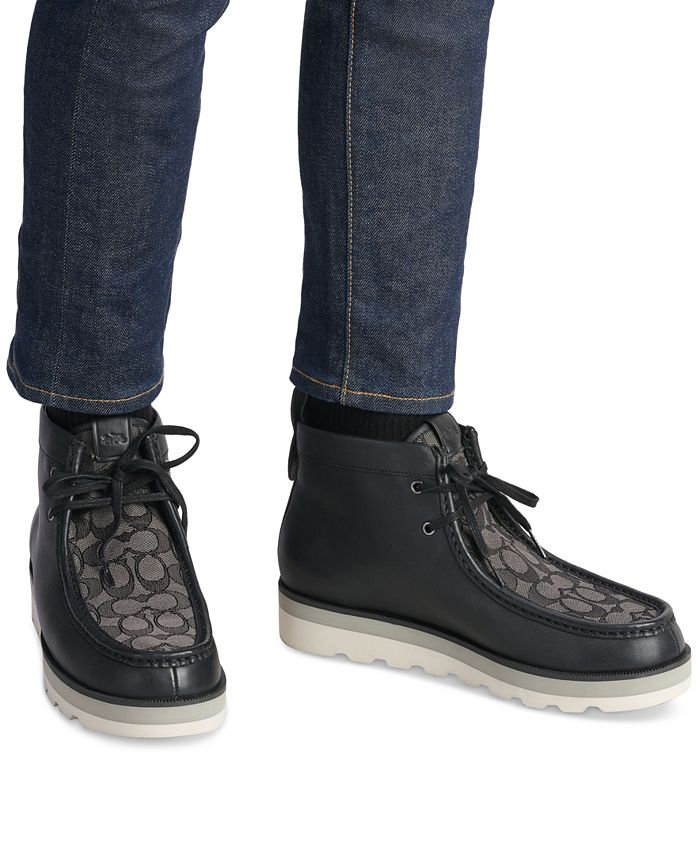 COACH Men's Signature Jacquard Chukka Boots - Macy's