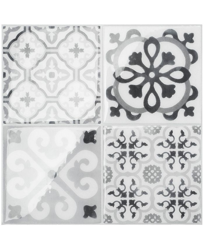 The Smart Tiles Smart Tiles Vintage Bartoli 9 in. X 9 in. Peel and ...
