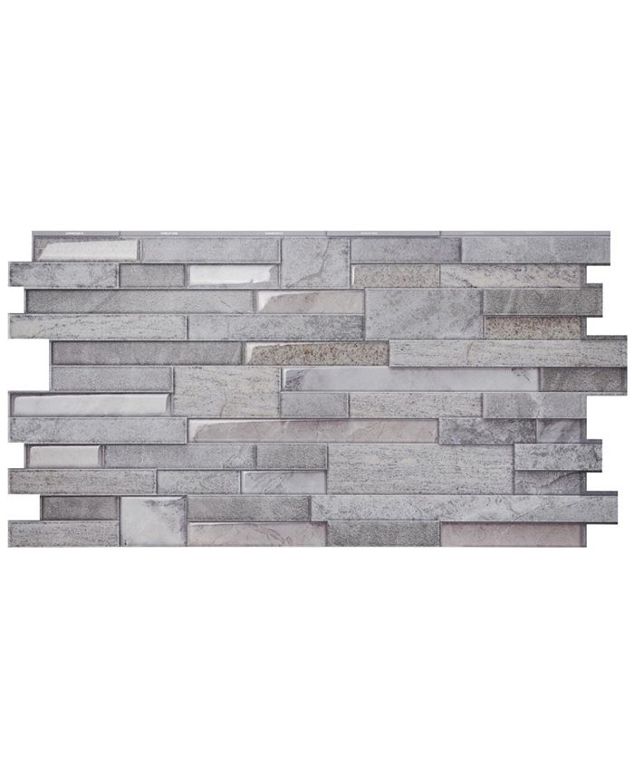 The Smart Tiles Smart Tiles Pietra Pozzuoli 22.5 in. X 11.4 in. Peel ...
